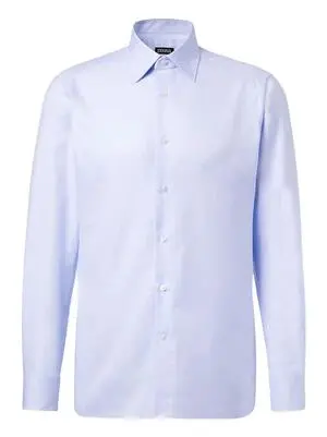 Zegna Cotton Poplin Shirt - Blue