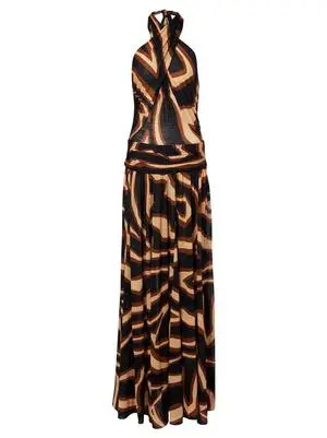 Emilio Pucci Printed Wool-blend Cocktail Dress - Black