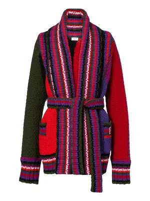 Emilio Pucci Striped Wool Wrap Cardigan - Multicoloured