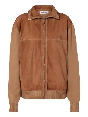 Miu Miu Lamb Leather Jacket - Brown