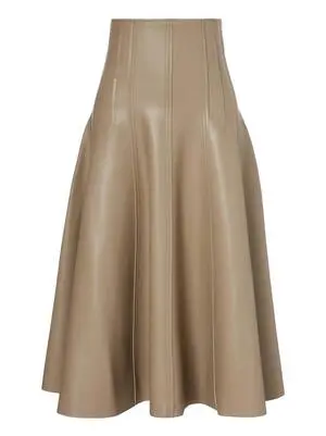 Norma Kamali Flared Midi Skirt - Beige