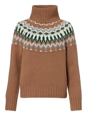 Bogner Ingrid Jacquard Cashmere Turtleneck Sweater - Brown