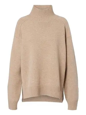 Tory Burch Wool Turtleneck Sweater - Beige