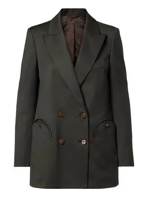 BLAZÉ MILANO Everyday Double-breasted Wool And Mohair Blazer - Green