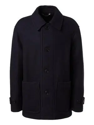 Dries Van Noten Wool And Cotton Buttoned Coat - Blue
