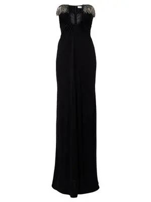 CHRISTOPHER ESBER Christopher Esber Arced Palm Beaded Jersey Maxi Dress