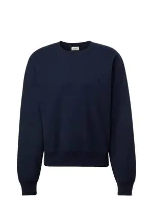 Saint Laurent Cassandre Cotton Jersey Sweatshirt - Blue