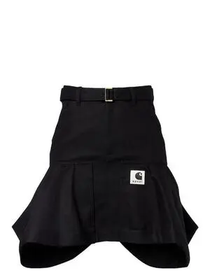 Sacai X Carhartt Cotton Canvas Mini Skirt - Black