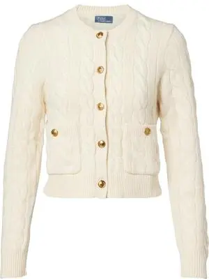 Ralph Lauren Cable-knit Wool-cashmere Cardigan - White