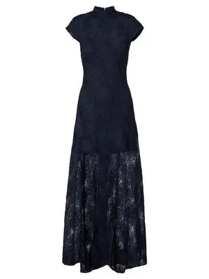 Remain Birger Christensen Floral Mesh Gown - Blue