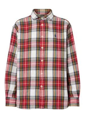 Polo Ralph Lauren Plaid Cotton Fleece Shirt - Red