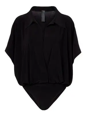 Norma Kamali Oversized Shirt Bodysuit - Black