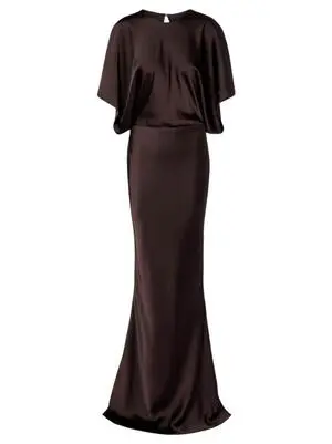 Norma Kamali Obie Draped Gown - Brown