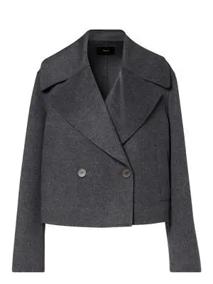 JOSEPH Cropped Wool And Cashmere Pea Coat
