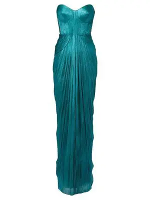 MARIA LUCIA HOHAN Caly Silk Mousseline Bustier Gown - Green