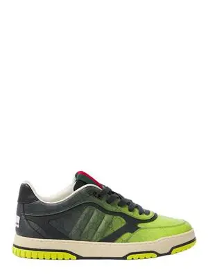 Gucci Re-web Leather-trimmed Sneakers - Green