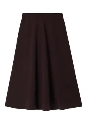 ALLUDE Wool And Cashmere-blend Midi Skirt - Brown