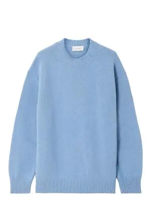 HIGH SPORT Georgia Embroidered Wool And Cashmere-blend Sweater - Blue