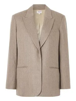 TWP TWP Sweet Pea Pinstriped Wool-Blend Blazer Neutrals