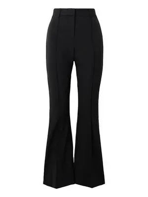 Veronica Beard Hibiscus Pleated Flared Pants - Black