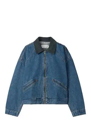 SLVRLAKE Camden Corduroy-trimmed Denim Jacket - Blue