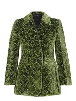 Burberry Velvet-jacquard Blazer - Green