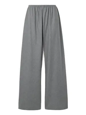 THE ROW Gala Wool-flannel Wide-leg Pants - Gray