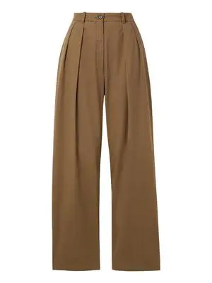 THE ROW Igor Wide-leg Gabardine Pants - Neutrals