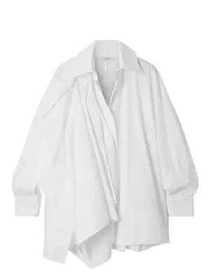 Givenchy Bow-detailed Draped Cotton-poplin Shirt - White
