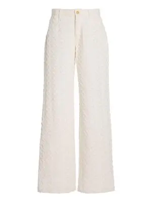 DIOTIMA Stulla Embroidered High-rise Wide-leg Jeans - White