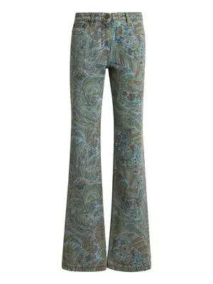 ETRO Printed Low-Rise Straight-Leg Jeans