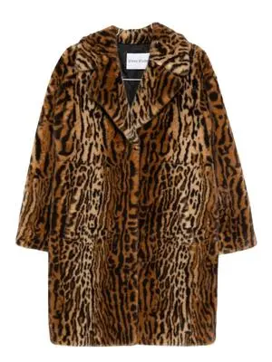 STAND STUDIO Camille Faux Fur Coat - Brown