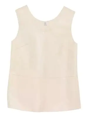 TOTÊME Scoop-neck Leather Top - Neutrals
