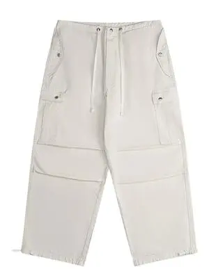 Rhude Washed Parachute Pants - White