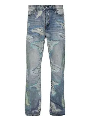 WHO DECIDES WAR BY EV BRAVADO Stud Distressed Denim - Multicolor