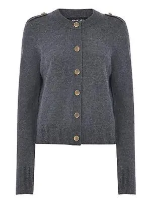 Whistles Wool Knit Cardigan - Grey