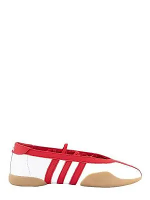 Adidas Taekwondo Mei Leather Ballet Flats - White Better Scarlet Gum