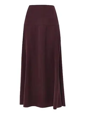 Whistles High-rise Bias-cut Satin Midi Skirt - Plum/claret