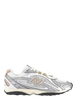 NEW BALANCE 204l Leather And Mesh Trainers - Silver Metallic Off Whit