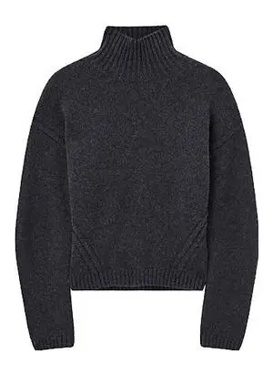 JOSEPH Cashmere High-neck Jumper - Dark Smoke