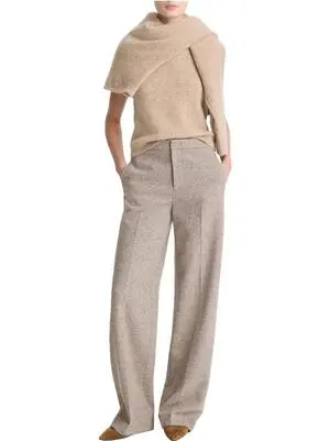 Vince Donegal Wool-blend Wide-leg Trousers - Multicolor