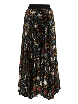 Alice + Olivia Katz Asymmetric Pleated Maxi Skirt - Tapestry T