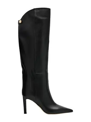 JIMMY CHOO Alizze 85 Leather Knee-high Boots - Black