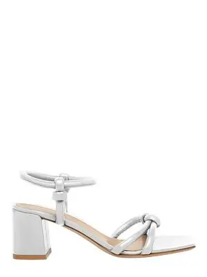 GIANVITO ROSSI Leather Knot Ankle-strap Sandals - Silver