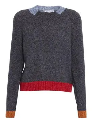 Autumn Cashmere Colorblock Crewneck Sweater - Nightshade