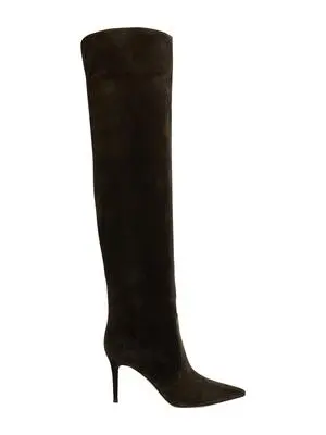 GIANVITO ROSSI Hansen Suede Knee Boots - Dark Olive