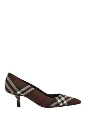 BURBERRY 25mm Check Dame Wool Pumps