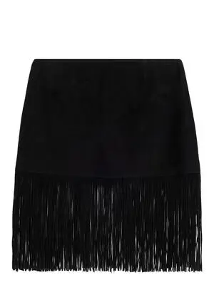 FRAME The Saddle Mini Skirt - Black