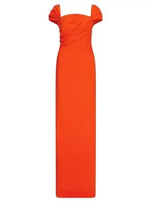 Oscar De La Renta Draped Detailed Cady Gown - Natural