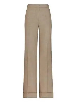 Oscar De La Renta Wool-blend Wide-leg Pants - Red